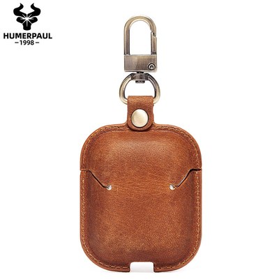 APPLEairpods真皮保护套疯马皮苹果蓝牙耳机壳airpodsX1/2代耳机