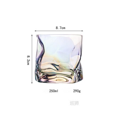 250LM Whiskey Glasses Diamond Cut Whisky Prism Crystal Old F