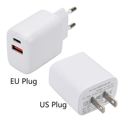 Dual PD 20W Fast Charger USB C Charger Cable Power Adapter C