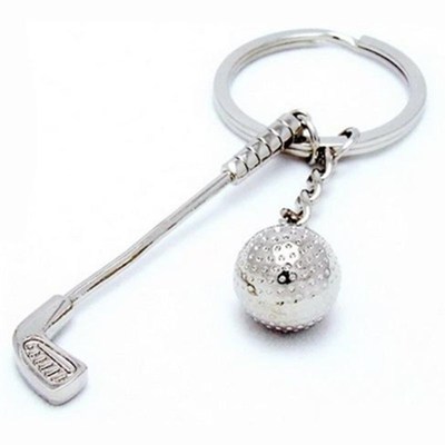 Beautiful Alloy Silver Golf Club  Key Ring  Bag Purse Pendan