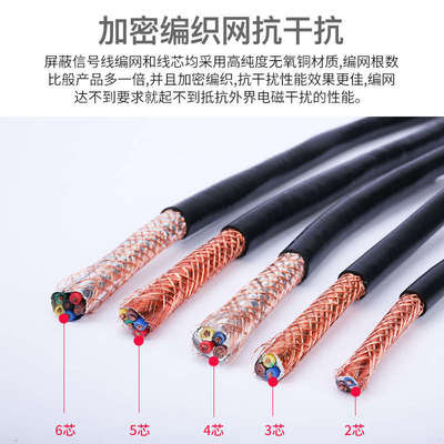 5/4rvvp301芯屏蔽线.国标纯铜5*/芯.75.5信号P/10./2.控制0平方