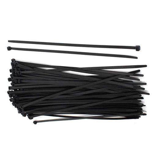 100Pcs Black Nylon Network Cord Cable Zip Wire Tie Fastener_虎窝淘