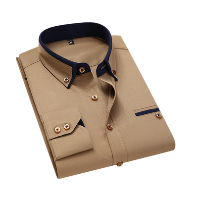 保暖白色衬衫男长袖秋冬季加绒加厚带绒村子大码胖子200斤衬衣土