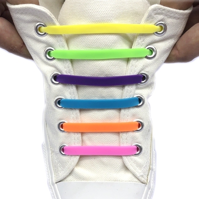 热销12Pc/Set 13 Colors Silicone Shoelaces Elastic No Tie Sho