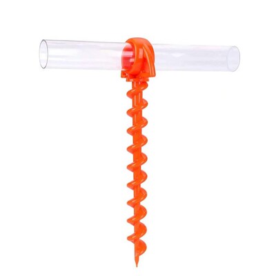 2pcs Tent Pegs Ground Anchor Camping Stakes Dog Screw Orange