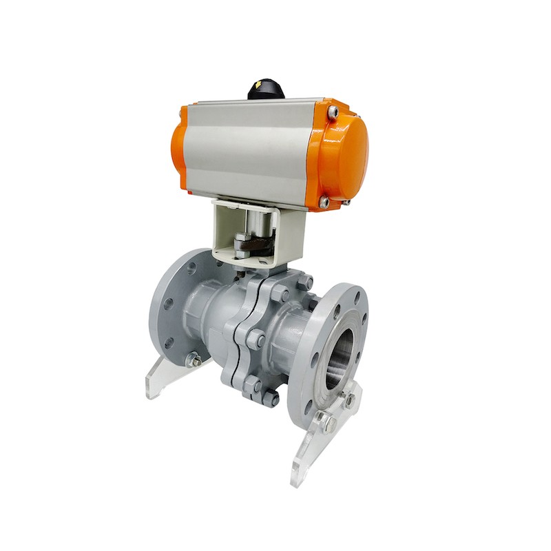 Q641F-16C高温蒸汽气动铸钢法兰球阀阀门DN25 32 40 50 65 80 100_虎窝淘