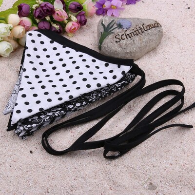 3.2m 12 Flag Black White Cotton Party Wedding Birthdays Part