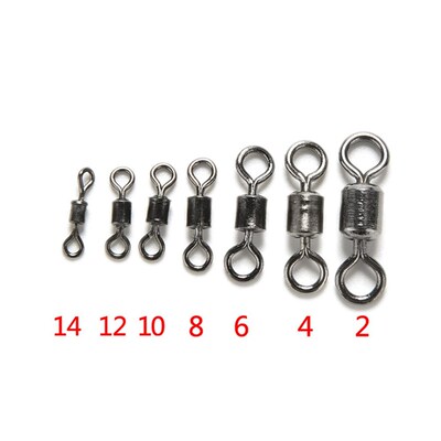 20Pcs  Bearing Stainless Steel Swivels Fishing Fish Connect