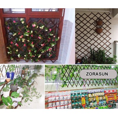 ZORASN 5Ft Expanding Wooden Garden Wall Fence Panel Plant Cl