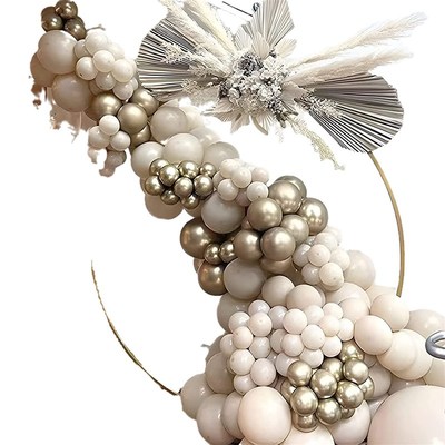 复古沙白金色气球链生日派对装饰布置婚礼花环场景W道具乳胶气球