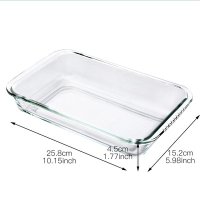 Clear Oblong Toughened Glass Baking Dishes Pan Oven Basics P