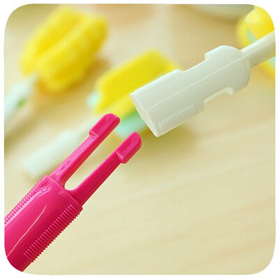6pc baby cup washing sponge bottle brush nipple cleaner