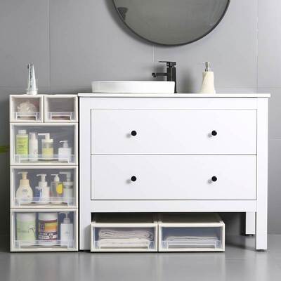 Drawer storage cabinet plastic wardrobe transparent