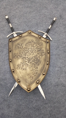 中世纪骑士十字军复古风金属盾牌