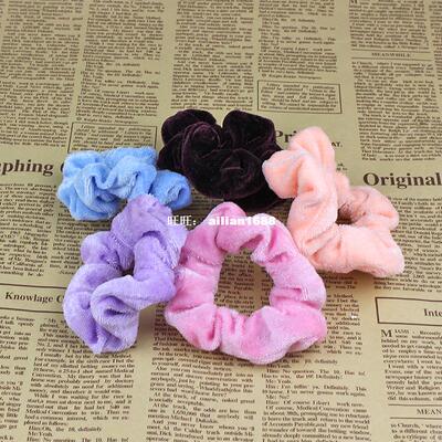 7 Colors High Quality Scrunchy Elastic Hair Bands Pink Women