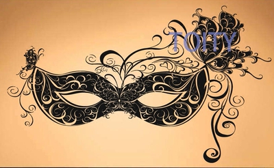 假面舞会面具贴画 Venetian Carnival Mask 贴纸化妆舞会装饰墙贴