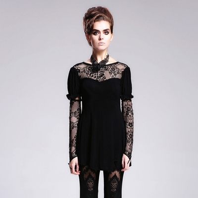 魔叹gothic修身长T恤手套项链