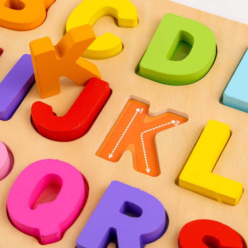 color cube alphabet blocks three-dimensional jigsaw wooden