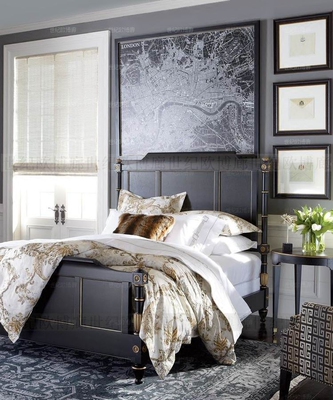 纯进口原版画芯简美式家居HAR*BORTH*OUSE伦敦古地图装饰画