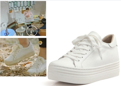 韩国新娘羊皮厚底休闲鞋