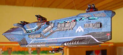 【新翔精品纸模型】游戏家园Homeworld飞船模型 Hiigaran驱逐舰