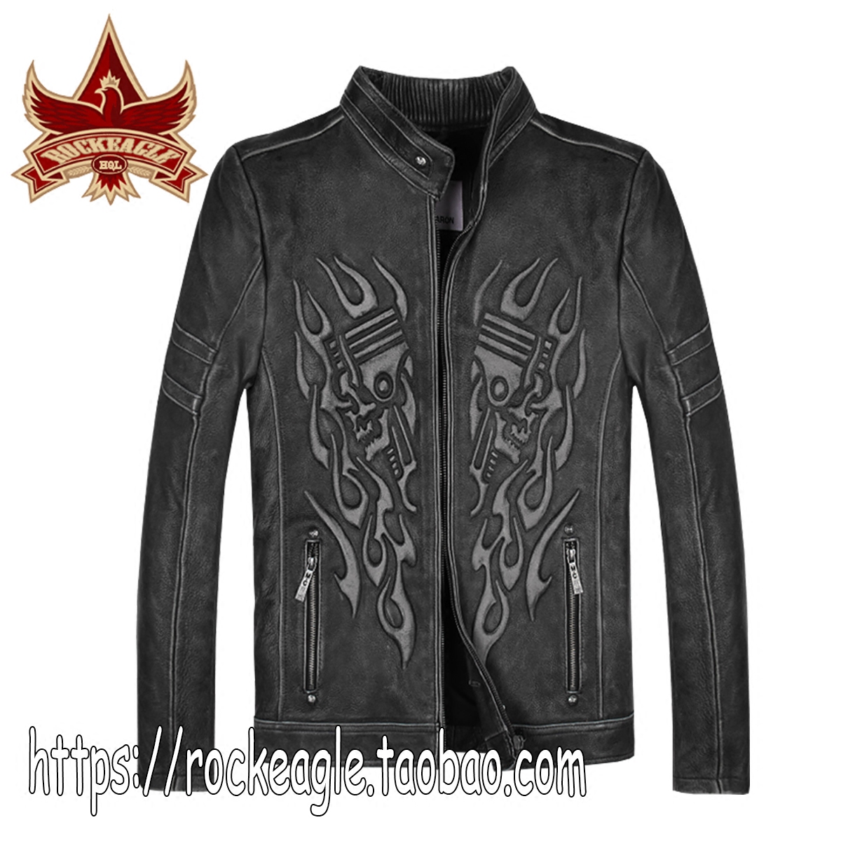 新品哈雷机车皮衣男头层牛皮夹克摩托车骑行服复古做旧外套包邮