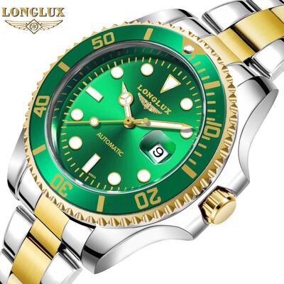 LONGLUX龙力士水鬼士全自动机械表门WATCH防泼水手表