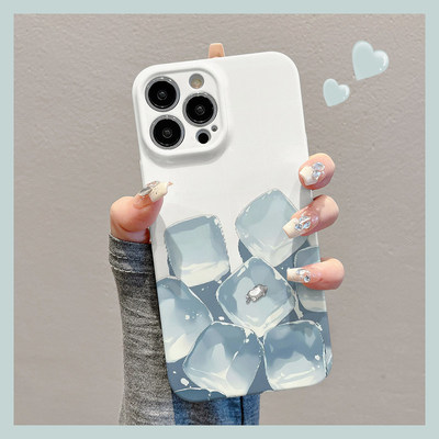 Cute Ice Cube Kitten Phone Case 适用 iPhone 17 Pro Max 16 15 14 13 12 Full Lens Protection Cover