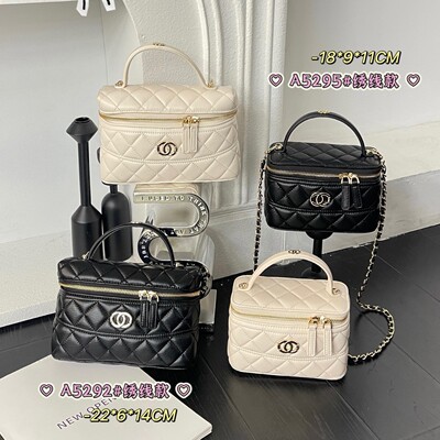 大牌小香风手提小方包肩斜挎真皮盒子包LP饭盒包菱格链条包女包