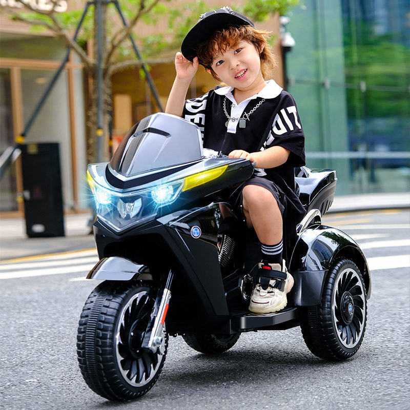 儿童电动摩托车三轮车女孩玩具车可坐双人小孩充电车