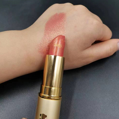 爆闪钻石鎏金人鱼姬眼影膏口红两用膏桃花妆金粉色珠光口红豆沙粉