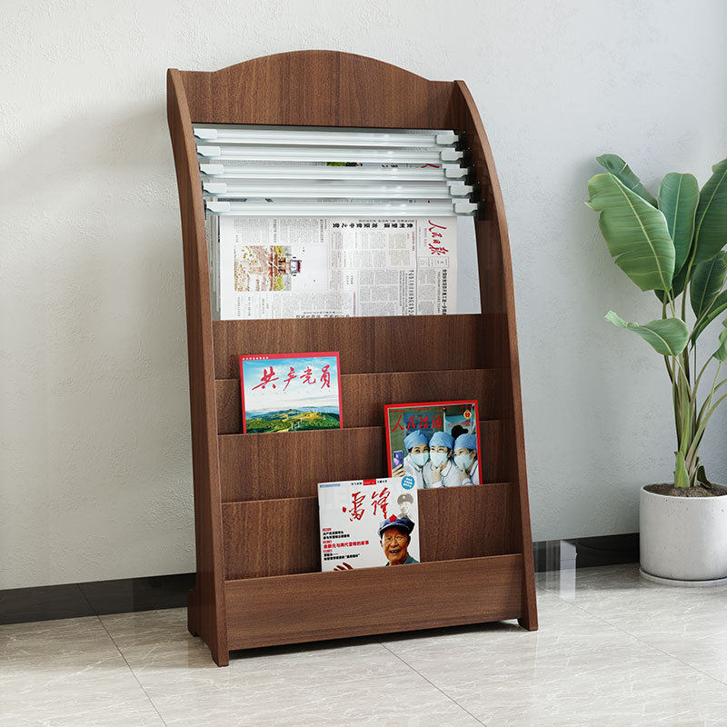 直供报纸架报架置物架书报落地资料料架木质报架图书货架/音像货架