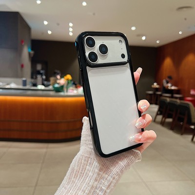 Simple solid color acrylic clear case适用iphone 11 12 13 14 15 16 plus 17 pro max