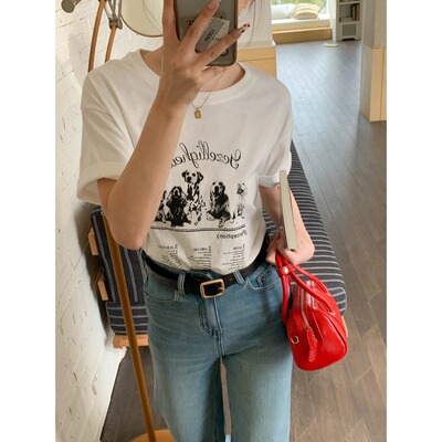 复古棉趣味短袖印花2026年春季