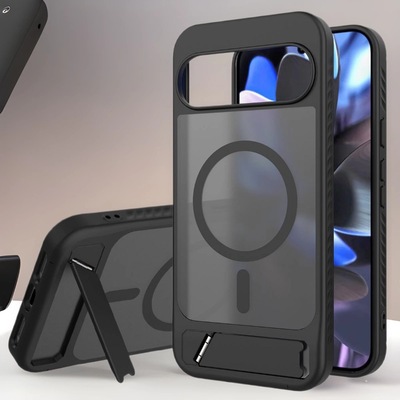 适用谷歌10ProXL磨砂肤感手机壳半透明Pixel9支架二合一保护套谷歌9Pro磁吸magsafe单壳