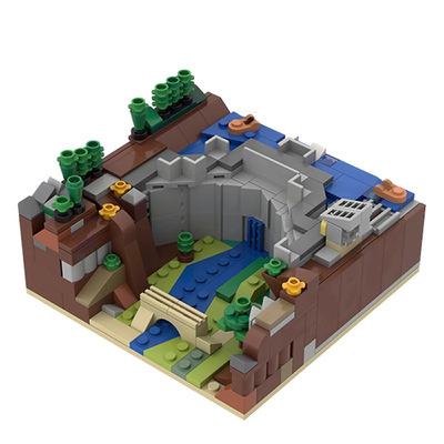 建筑系列MOC-36315 小镇水坝模型益智小拼装拼搭积木玩具摆件