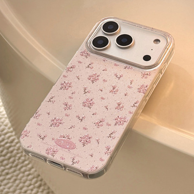 AceCase春日粉碎花iphone16promax苹果17适用15手机壳14小清新13闪粉12防摔11少女