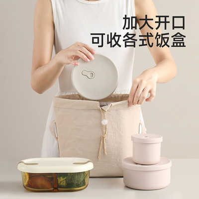 FaSoLa饭盒袋抽绳束口户外旅行手机水套上班通勤带饭便携保温包
