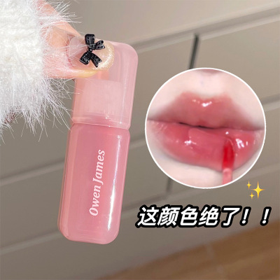 OWENJAMES大冰桶镜面唇釉持久水润嘟嘟唇蜜白开水显嫩唇釉口红