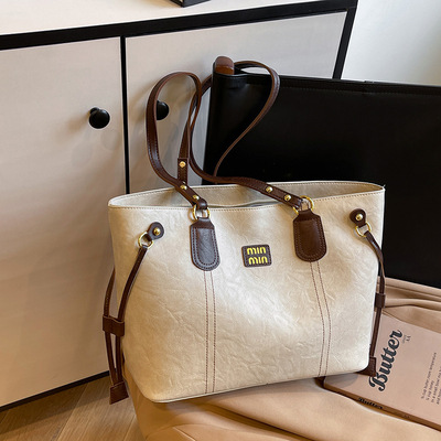 大容量复古简约手提肩托特包