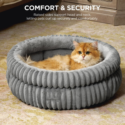 Cat Bed Kitten Bed, Washable Round Cat Beds for Indoor Cats