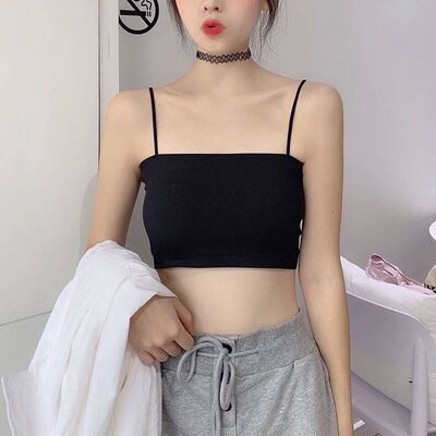 Tank Top Bra Summer White Tops Women Slim Camisole Bandeau
