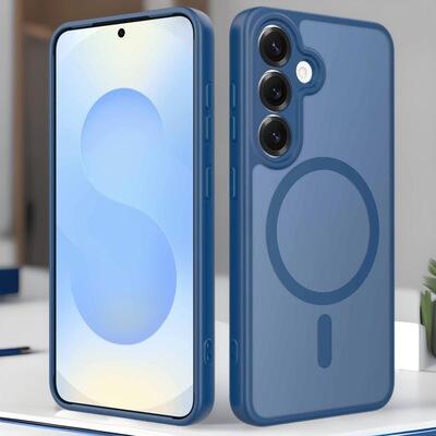 适用三星S25 edge强磁吸magsafe手机壳S24 Ultra磨砂肤感保护套S26+精孔镜头半透明S24Plus二合一防摔壳