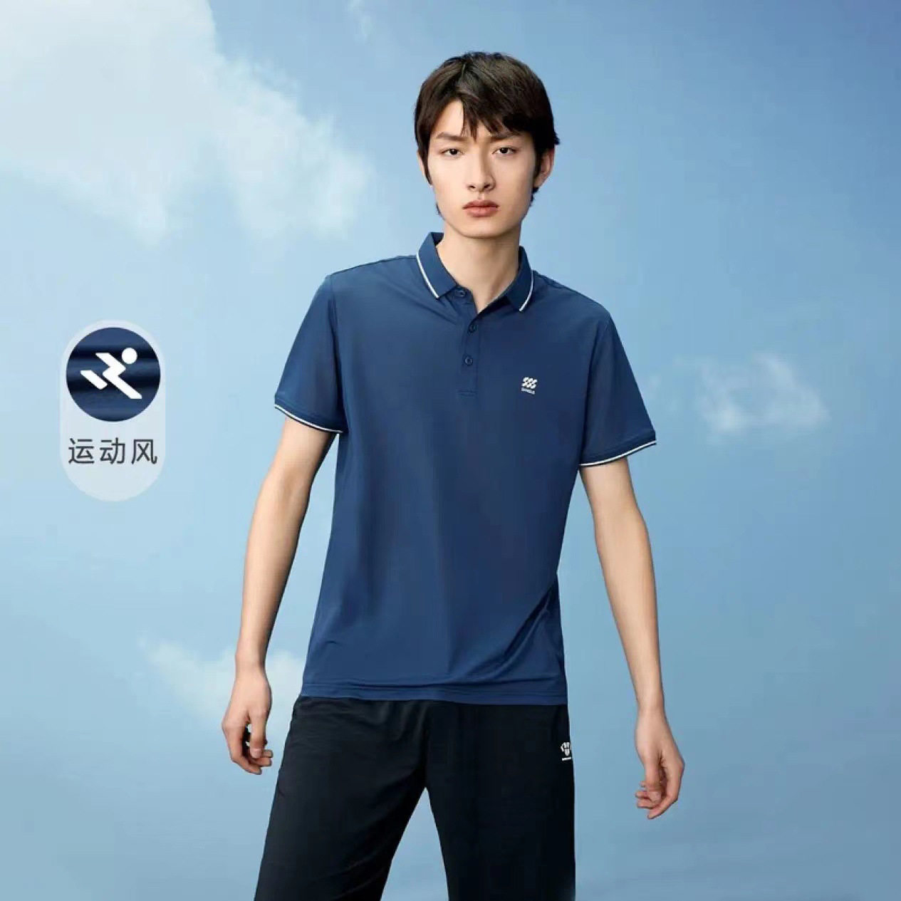 夏季式时尚运动短袖POLO衫翻领透气速干商务经典舒适微弹透气短袖