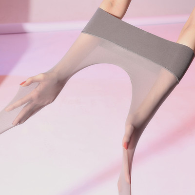 0.01「柔情」深裆无缝丝袜女春秋款天鹅绒薄款黑丝透明连裤袜