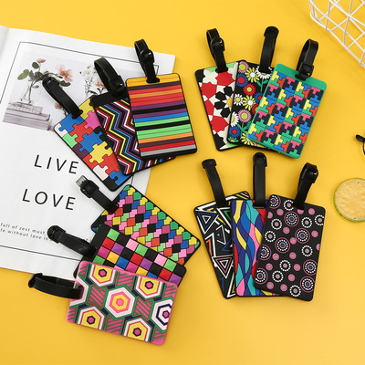 Geometric pattern silicone luggage tag luggage anti loss tag