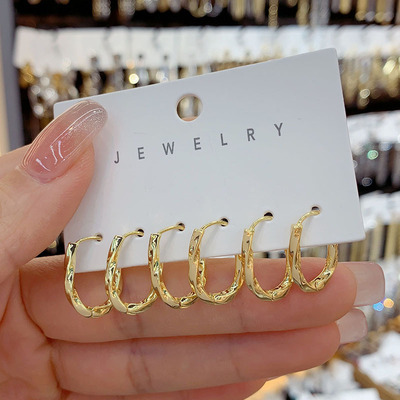 六件套小巧耳圈简约个性女精致冷淡风耳环2024年新款潮耳扣耳饰品