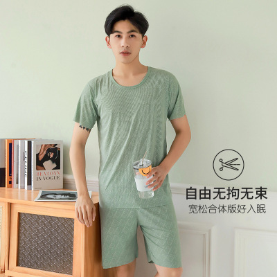 春夏季冰丝睡衣男情侣2022年夏季