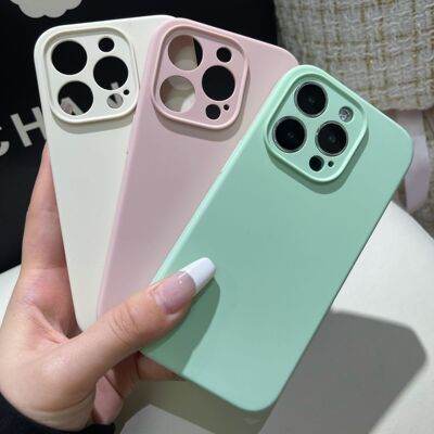 精孔Liquid Silicone shockproof soft case适用iphone 11 12 13 14 15 16 plus 17 pro max