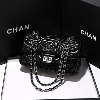 品牌轻奢时尚小香风新款山茶花链条包百搭肩斜挎包级质感女包